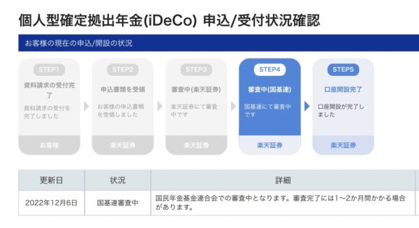 楽天証券のiDeCo口座開設完了までどのくらい時間がかかる？私は申込から開設まで半年かかりました | カナロード
